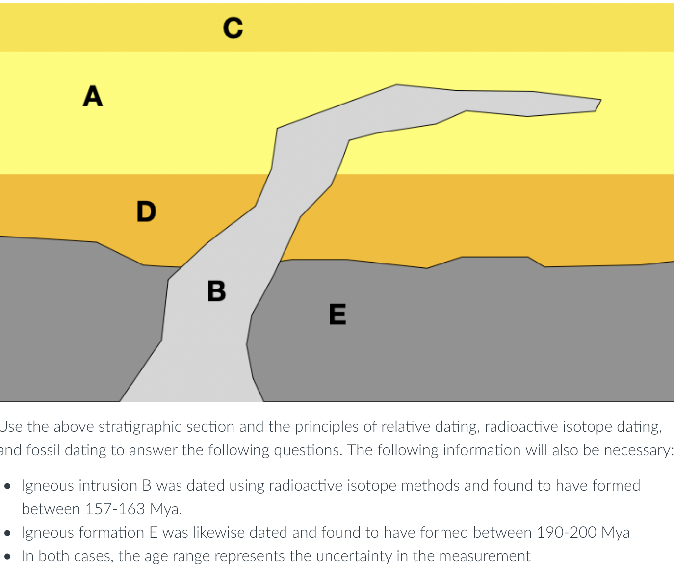 Several fossil species were identified in layer A. | Chegg.com