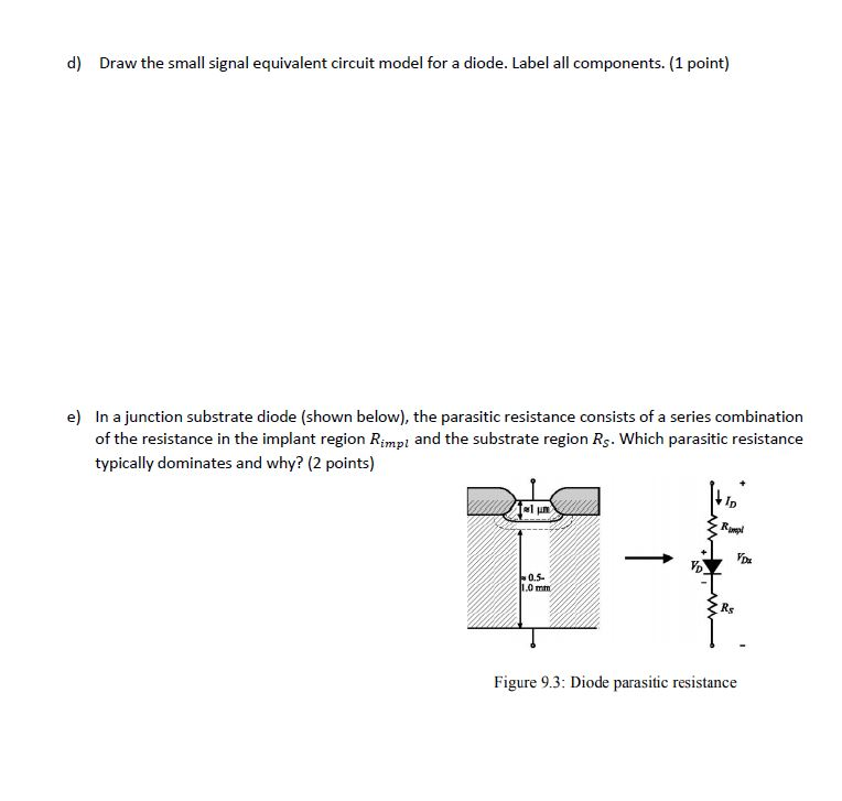Solved d) Draw the small signal equivalent circuit model for | Chegg.com