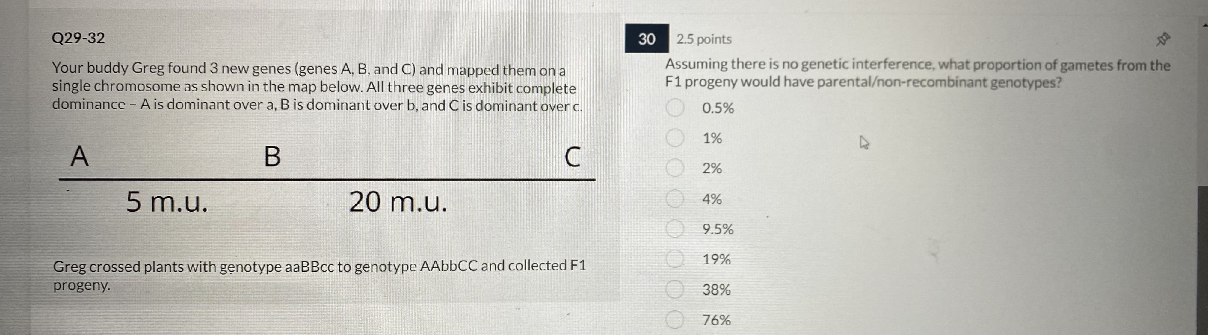 Solved Your buddy Greg found 3 new genes (genes A, B, and C) | Chegg.com