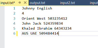 Given the following input file: input.txt Johnny | Chegg.com