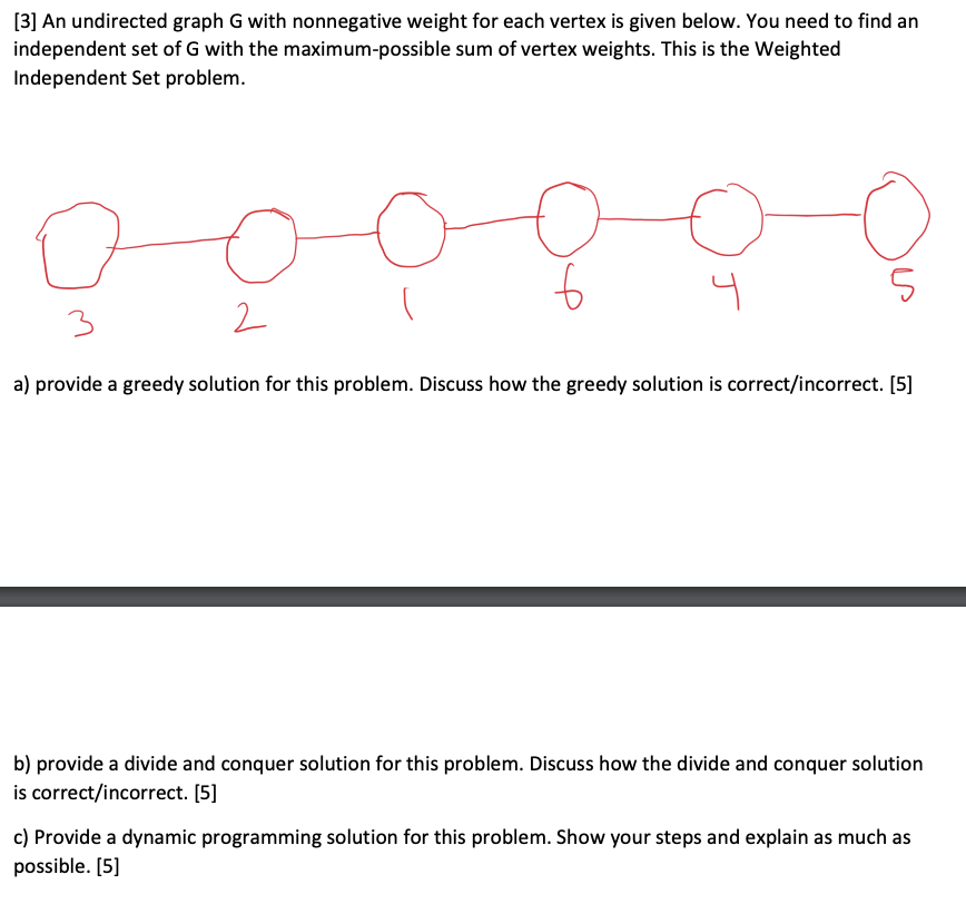 Solved [3] An undirected graph G with nonnegative weight for | Chegg.com