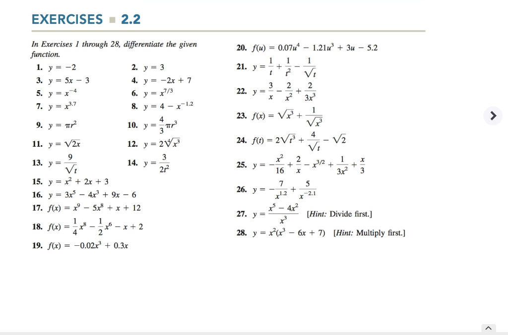 Solved In Exercises 1 through 28, differentiate the given | Chegg.com