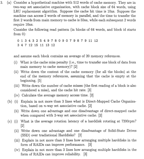 Solved 3. (a) Consider a hypothetical machine with 512 words | Chegg.com