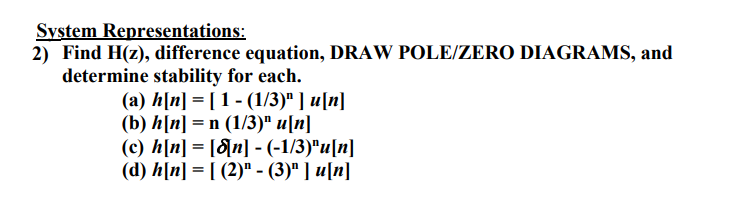 Solved System Representations: 2) Find Hz), difference | Chegg.com