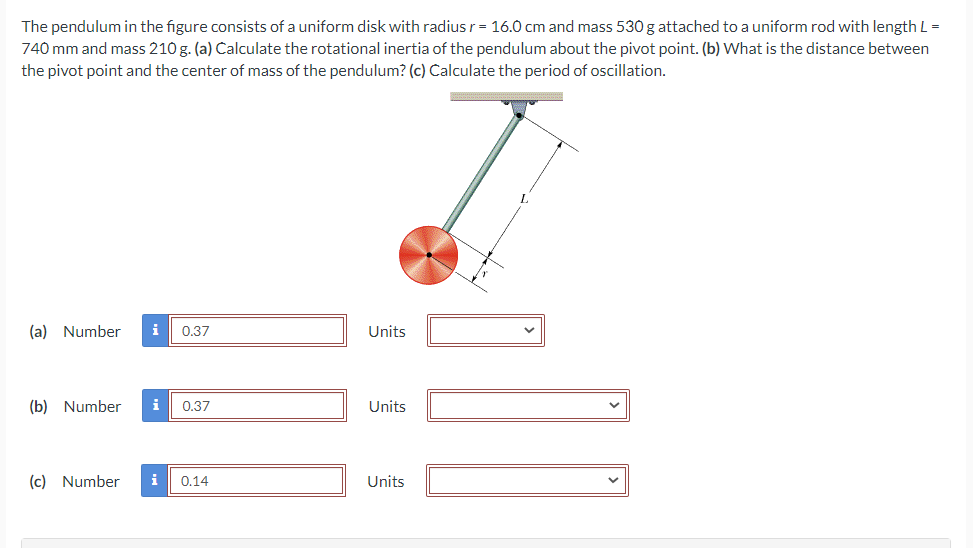 Solved The pendulum in the figure consists of a uniform disk | Chegg.com