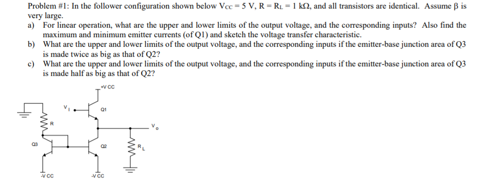 Problem #1: In the follower configuration shown below | Chegg.com