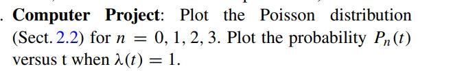 Solved . Computer Project: Plot the Poisson distribution | Chegg.com
