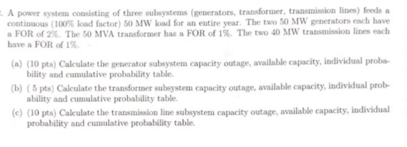 Solved A power system consisting of three subsystems | Chegg.com