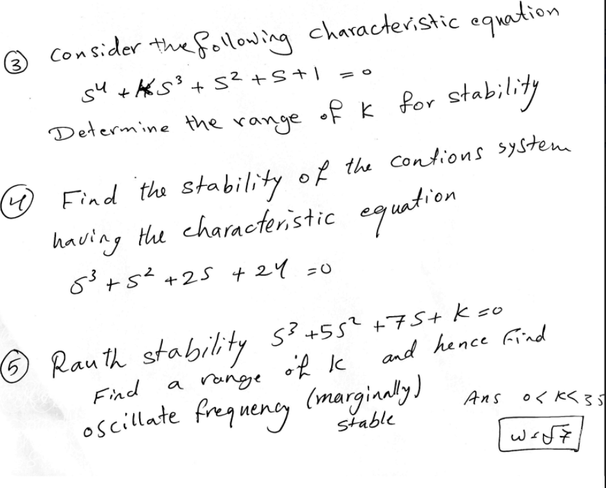 Solved ③ consider the following characteristic equation | Chegg.com
