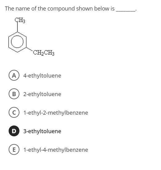 Solved The name of the compound shown below is | Chegg.com