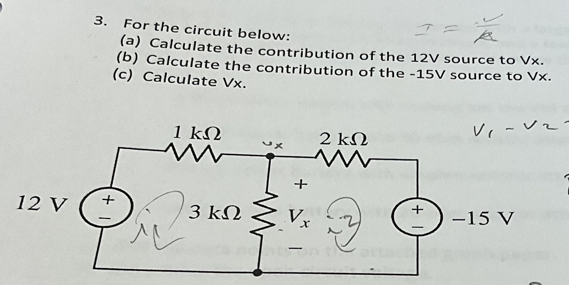 Solved 3. For the circuit below: (a) Calculate the | Chegg.com