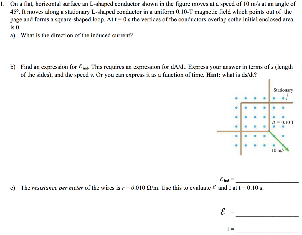 Solved 1. On a flat, horizontal surface an L-shaped | Chegg.com