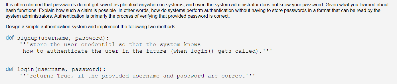 Solved It is often claimed that passwords do not get saved | Chegg.com