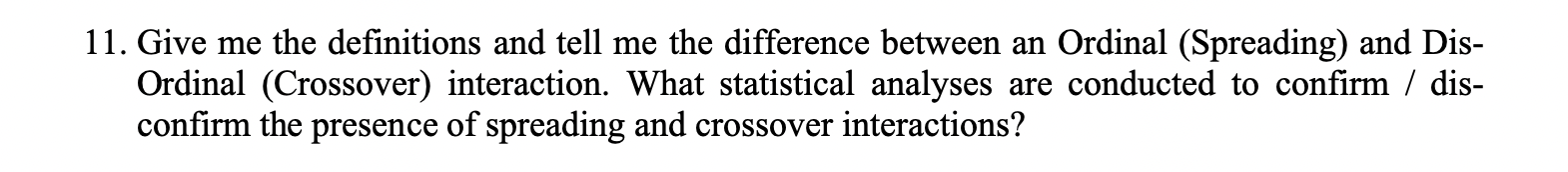 Solved 11. Give me the definitions and tell me the | Chegg.com