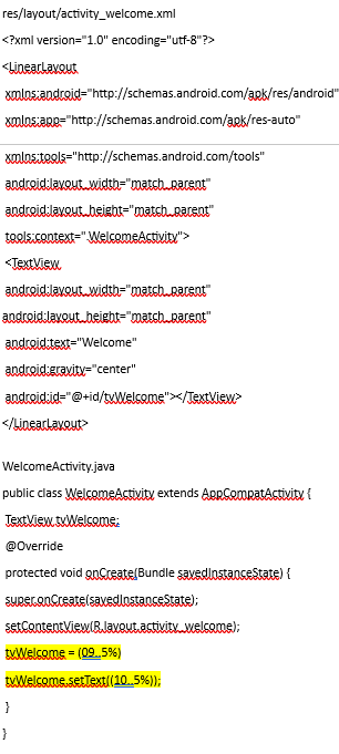 Solved Complete the android java code below with these user | Chegg.com