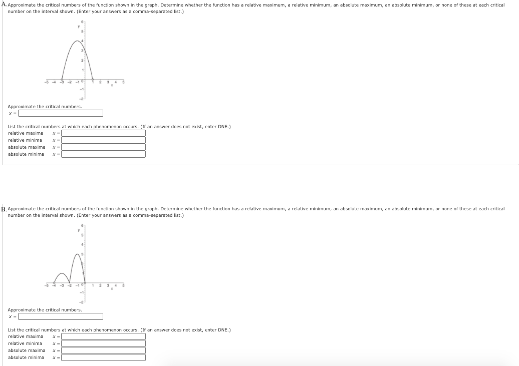 Solved A. Approximate the critical numbers of the function | Chegg.com