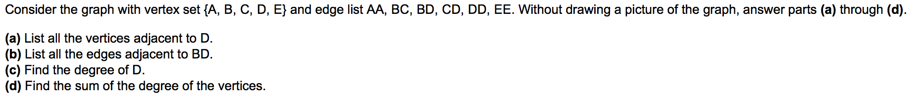 Solved Consider The Graph With Vertex Set {a B C D E} And