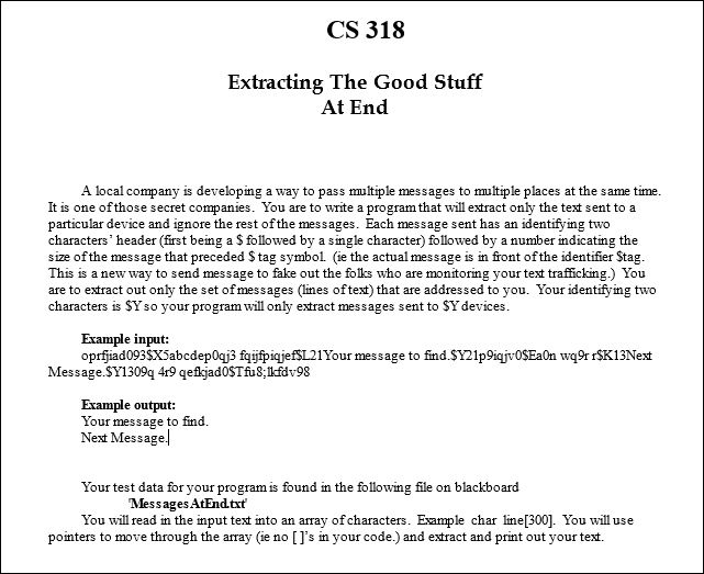 Solved CS 318 Extracting The Good Stuff At End A local | Chegg.com