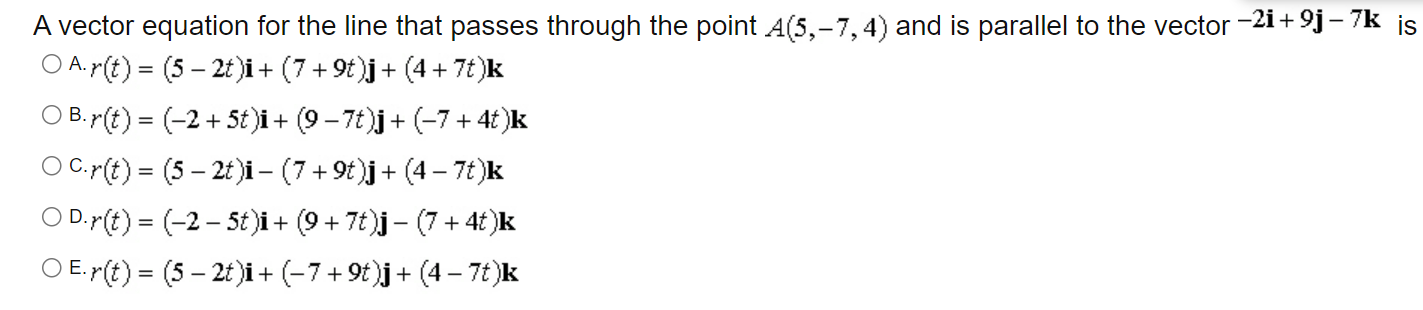 Solved A vector equation for the line that passes through | Chegg.com