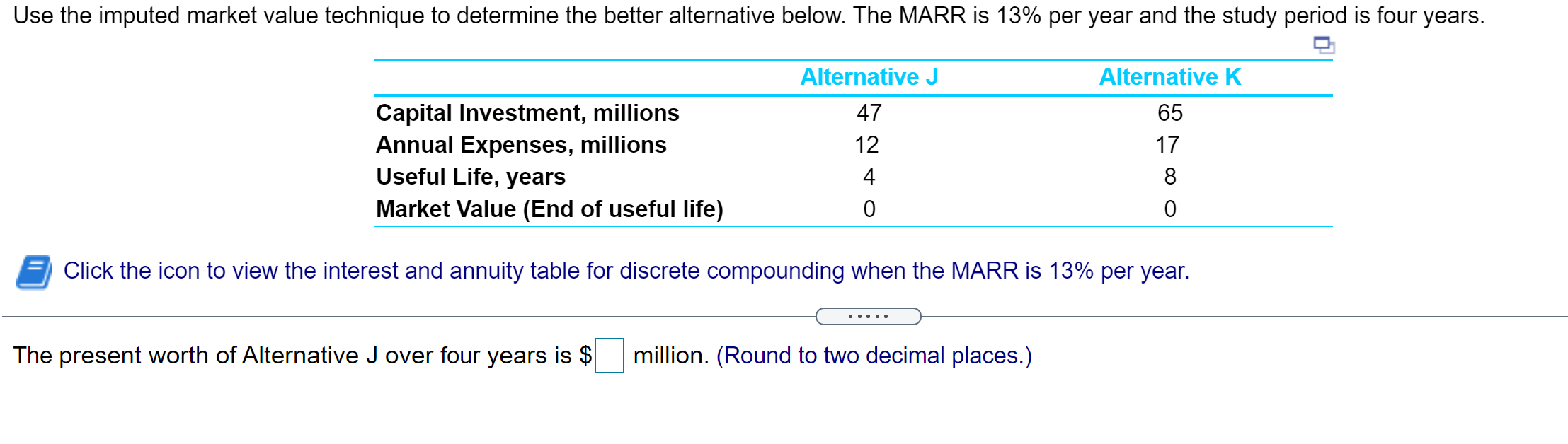 Solved Use the imputed market value technique to determine | Chegg.com