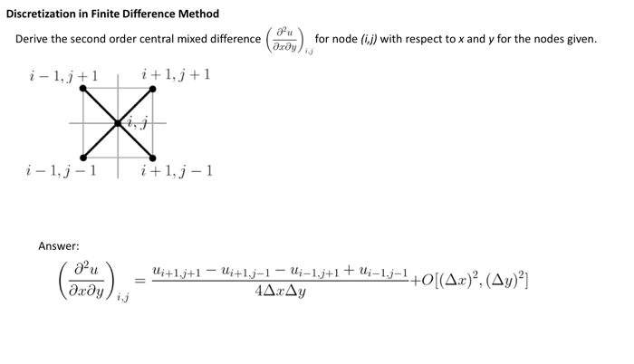 Solved Discretization In Finite Difference Method Derive The