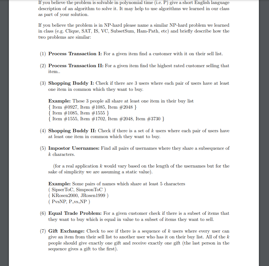 Solved 1. P vs. NP - Resale Company (14 points) Let's | Chegg.com