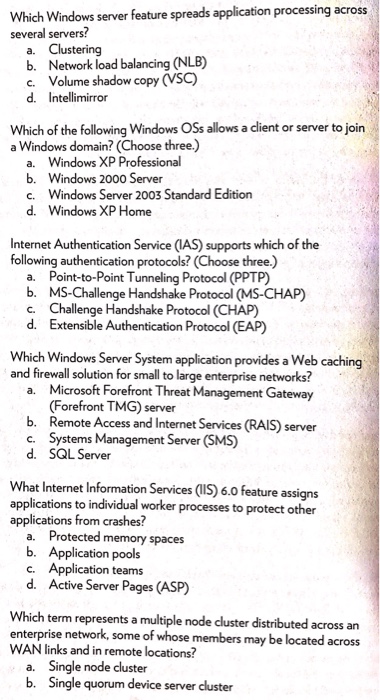 Solved Which Windows server feature spreads application | Chegg.com