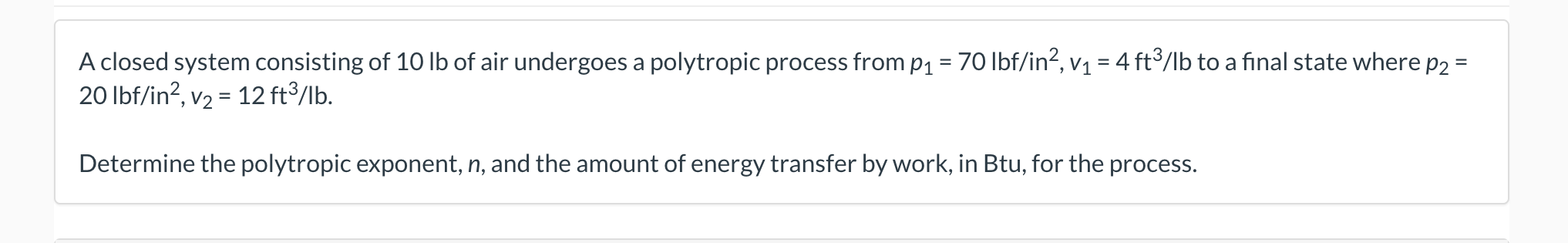 Solved A closed system consisting of 10 lb of air undergoes | Chegg.com