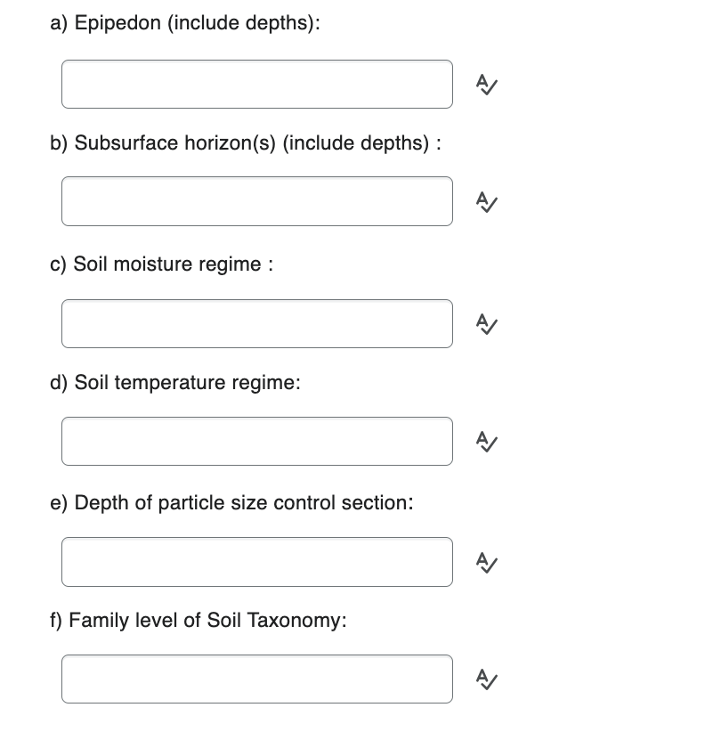 Solved 1. Please provide master horizon designation, | Chegg.com
