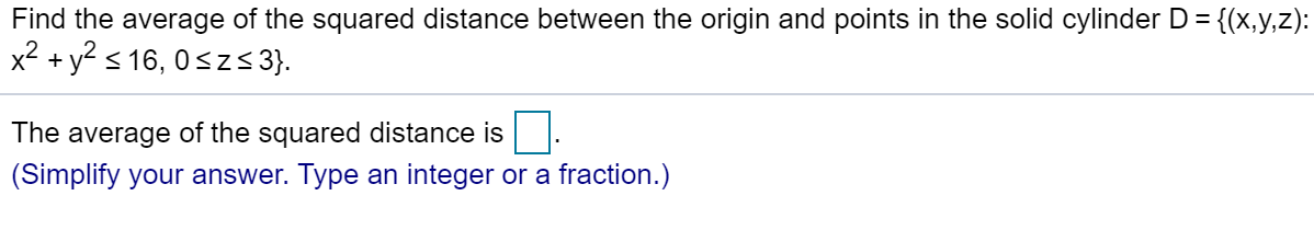 Solved Find the average of the squared distance between the | Chegg.com