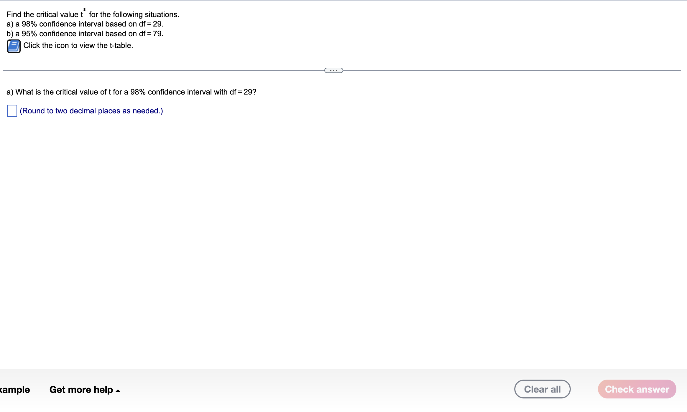 Solved Find the critical value t** ﻿for the following | Chegg.com