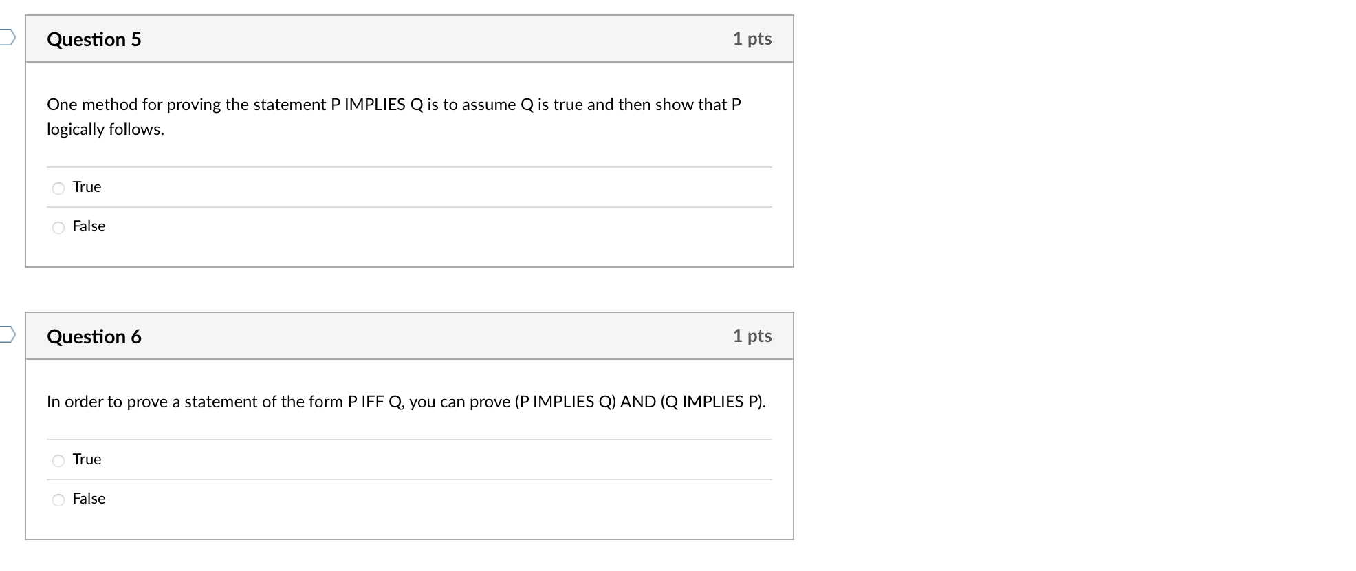 Solved One method for proving the statement P IMPLIES Q is | Chegg.com