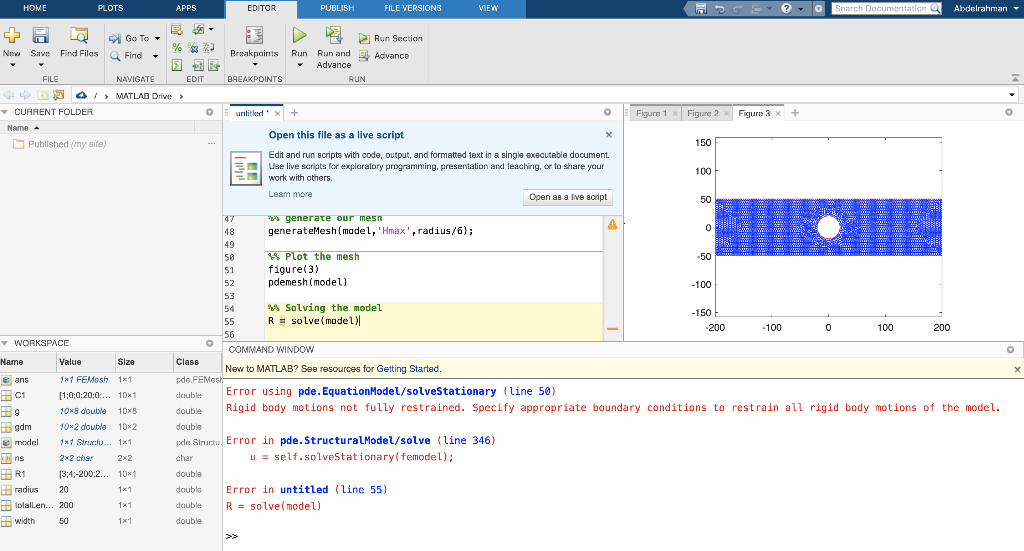 When running the following code on MatLab I get an | Chegg.com
