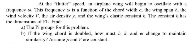 Solved At the "flutter" speed, an airplane wing will begin | Chegg.com