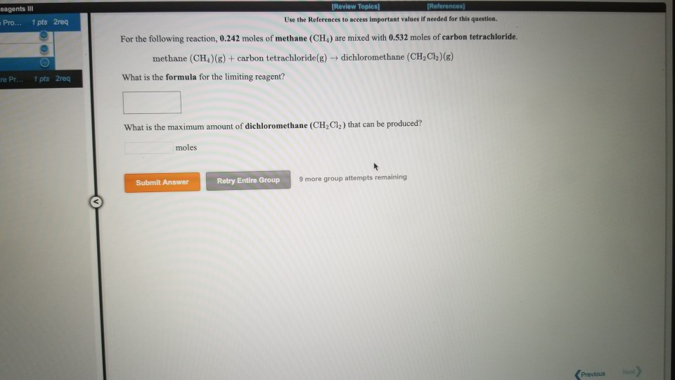 Solved Pro... 1 pts 2req Use the References to access | Chegg.com