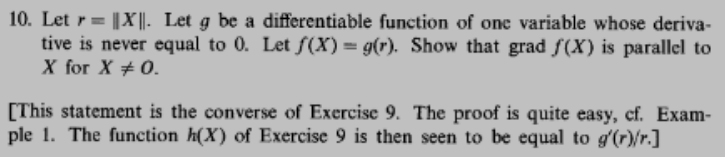 Solved 9. Let f be a differentiable function in n variables, | Chegg.com