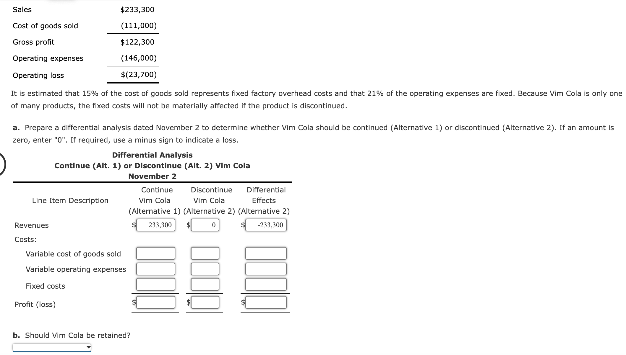 Solved It is estimated that 15% of the cost of goods sold | Chegg.com