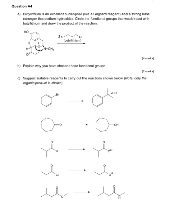 Solved Question A4 a) Butyllithium is an excellent | Chegg.com