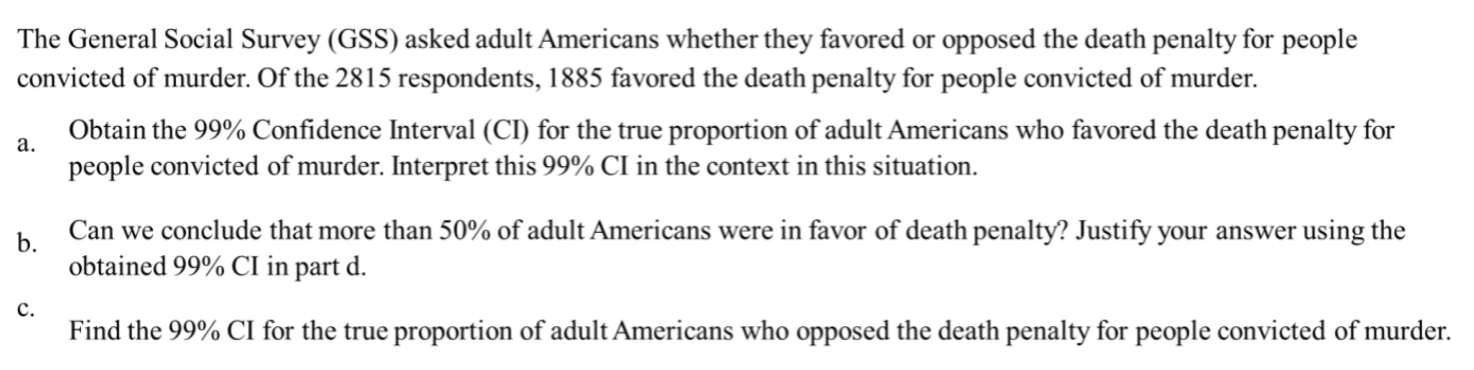 Solved The General Social Survey (GSS) asked adult Americans | Chegg.com