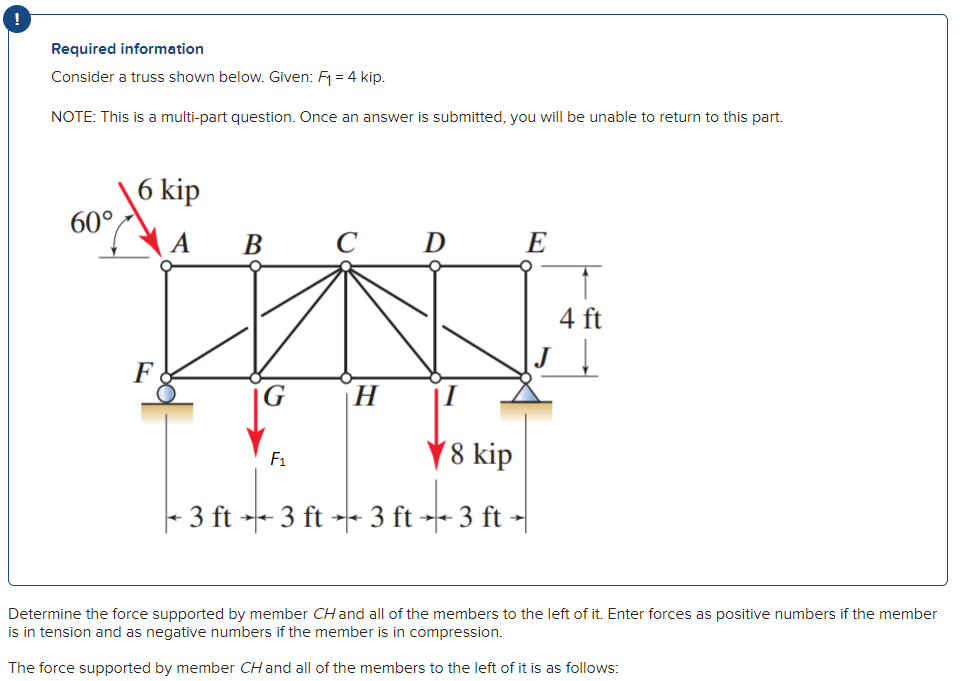Solved Required information Consider a truss shown below. | Chegg.com