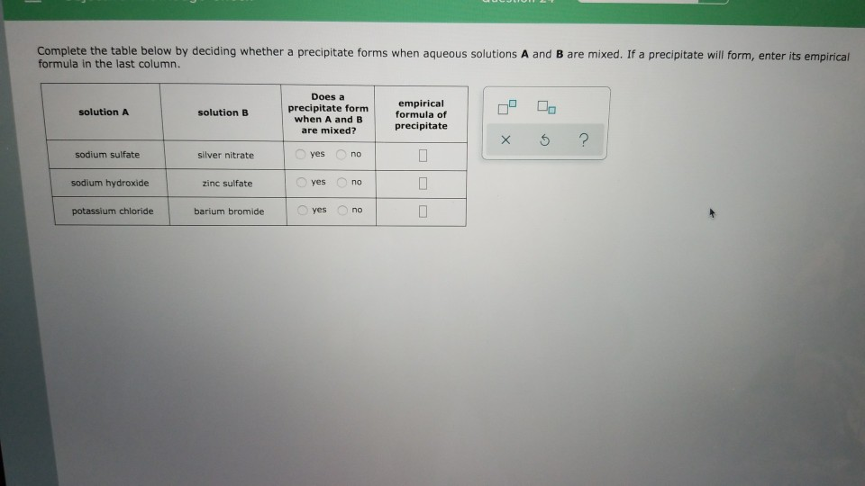 Solved Complete the table below by deciding whether a | Chegg.com