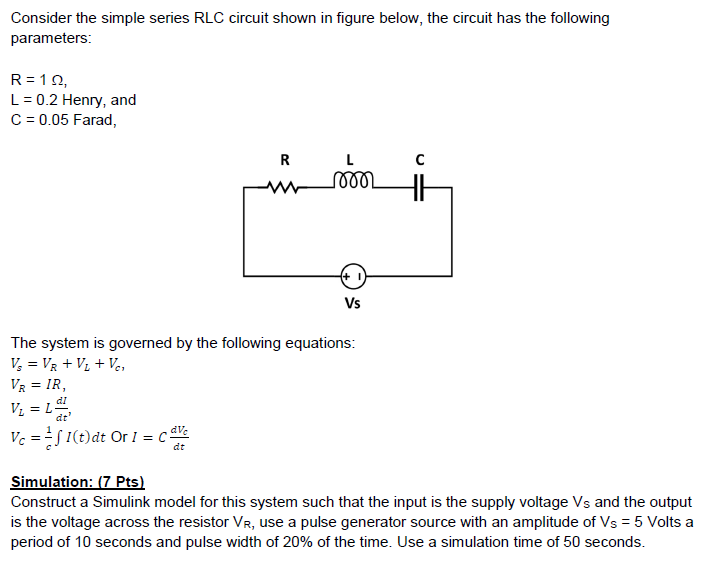 Solved Consider the simple series RLC circuit shown in | Chegg.com