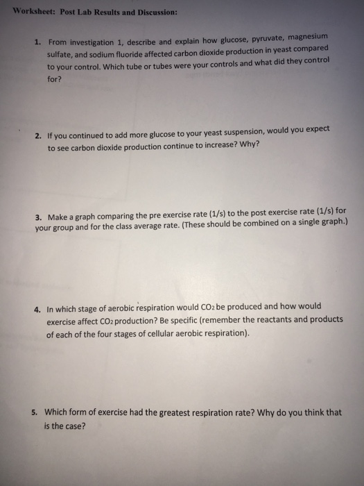 Solved Worksheet: Post Lab Results and Discussion: 1. From | Chegg.com