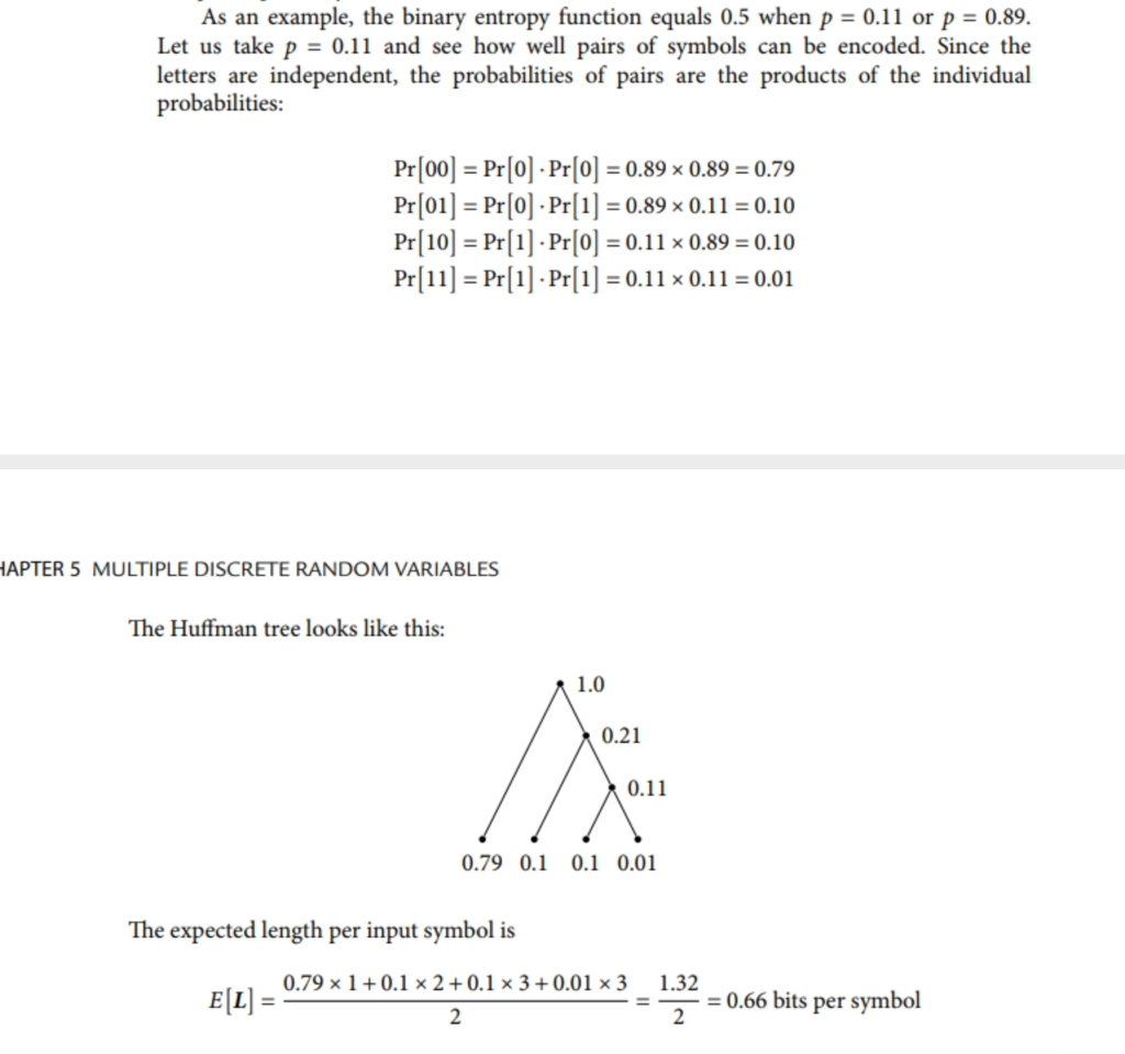 Continue the binary Huffman coding example in Section | Chegg.com