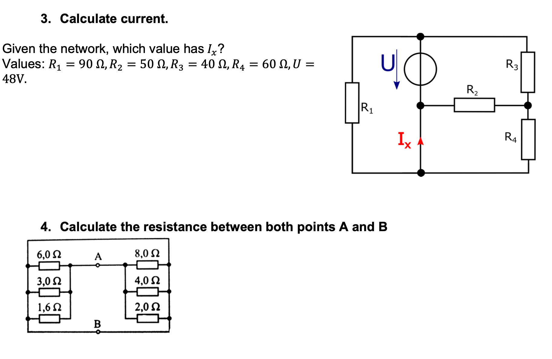 Solved Calculate current.Given the network, which value has | Chegg.com