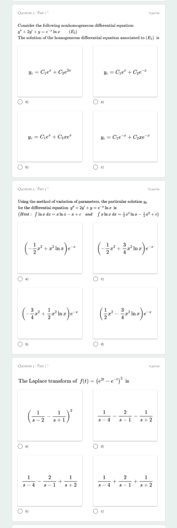 Solved Question 2 - Part 1 5 points Consider the following | Chegg.com