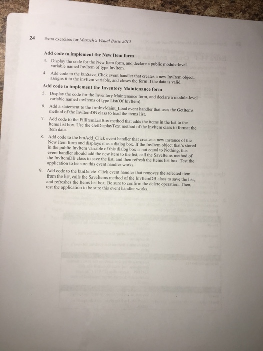 Solved 23 Extra exercises for Murach 's Visual Basic 2015 | Chegg.com Solved 23 Extra exercises for Murach 's Visual Basic 2015 | Chegg.com