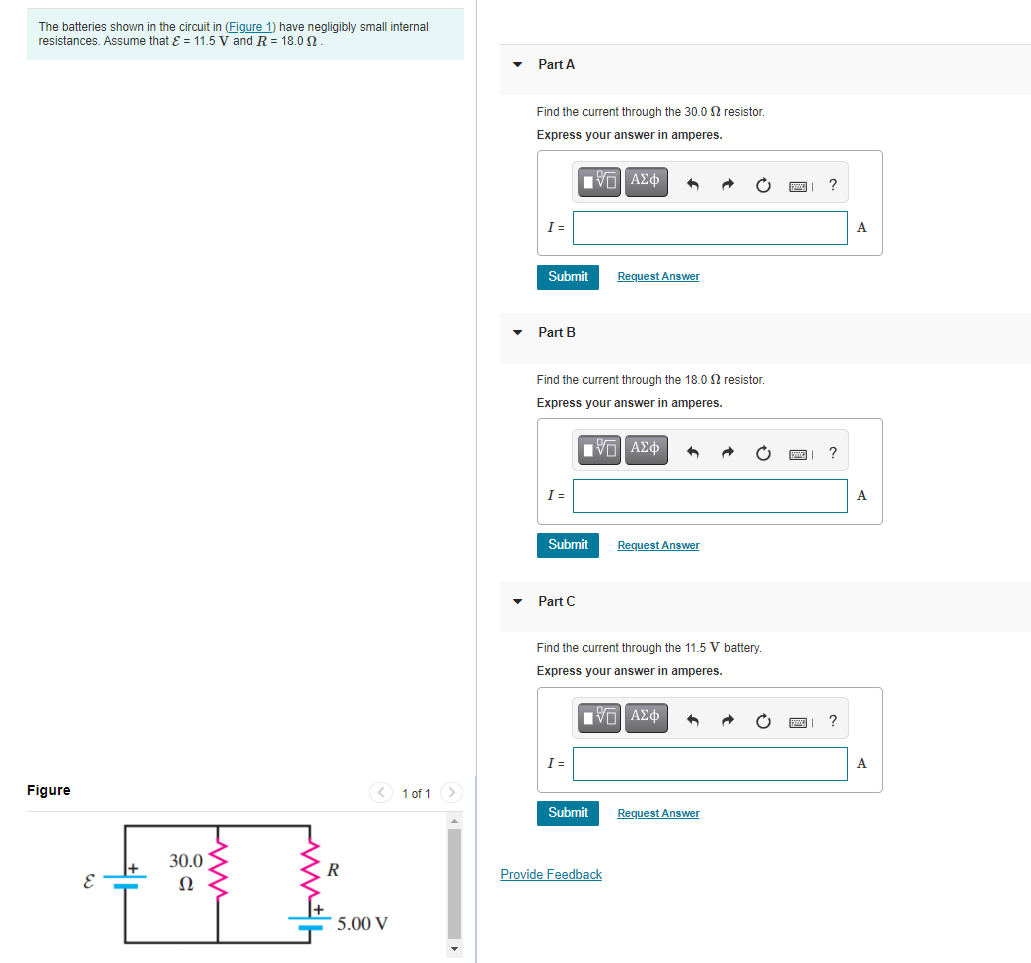Solved The batteries shown in the circuit in (Figure 1) have | Chegg.com