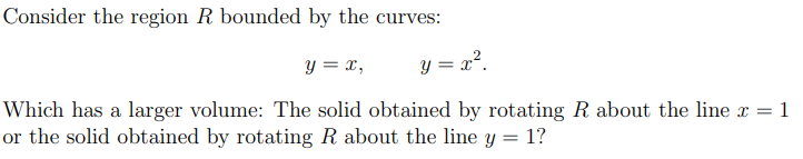 Solved Consider the region R bounded by the curves: | Chegg.com