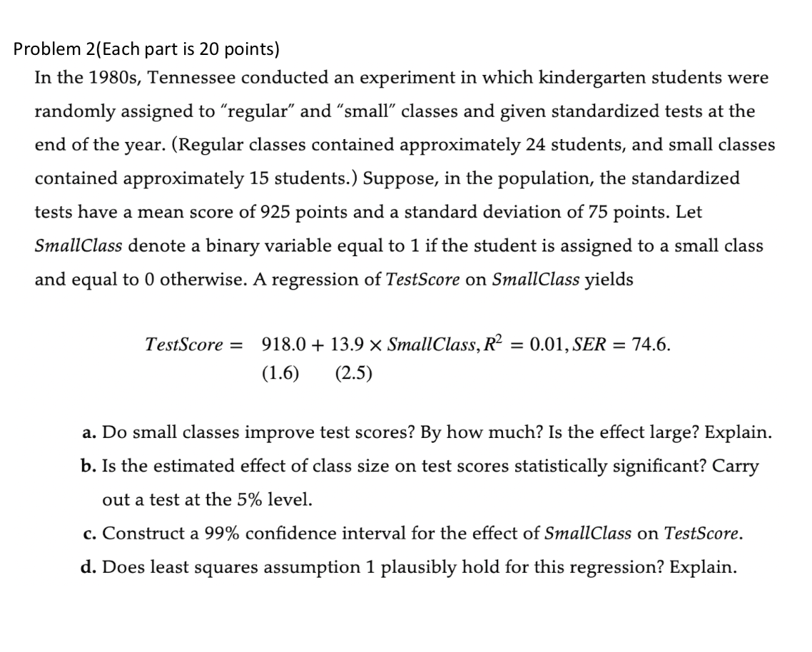 Solved Problem 2(Each part is 20 points) In the 1980s, | Chegg.com